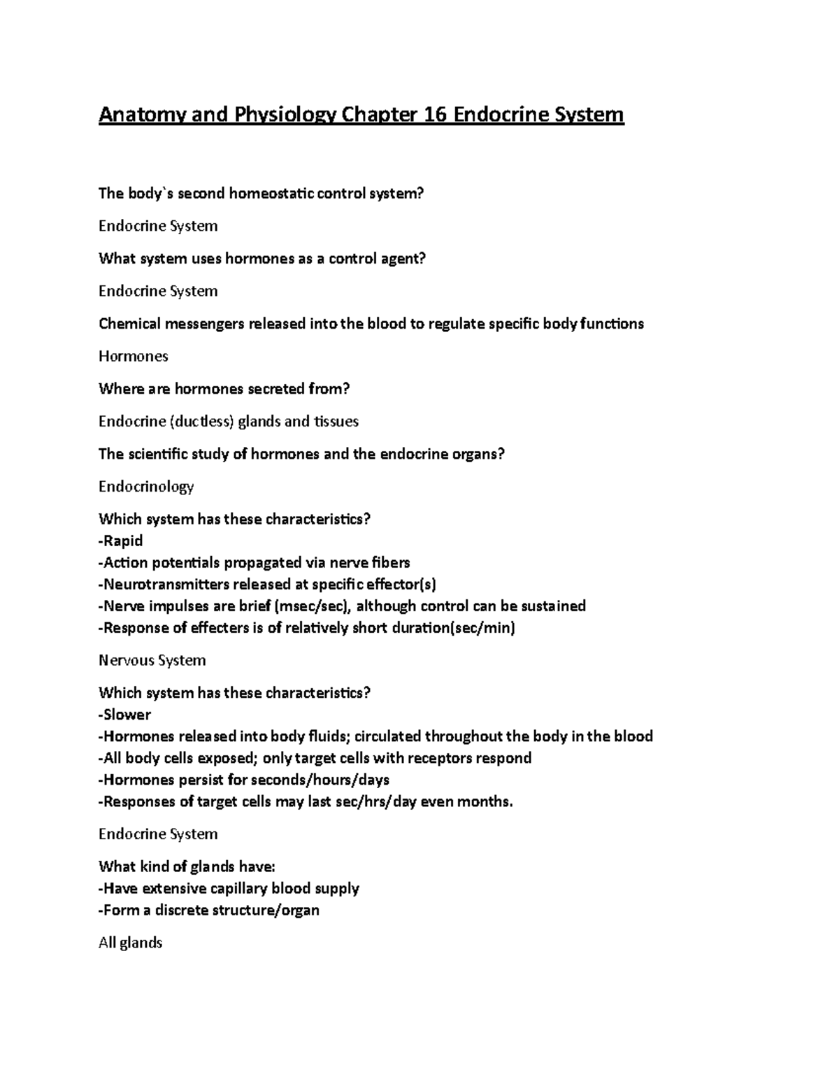 Anatomy and Physiology Chapter 16 Endocrine System - Endocrine System ...