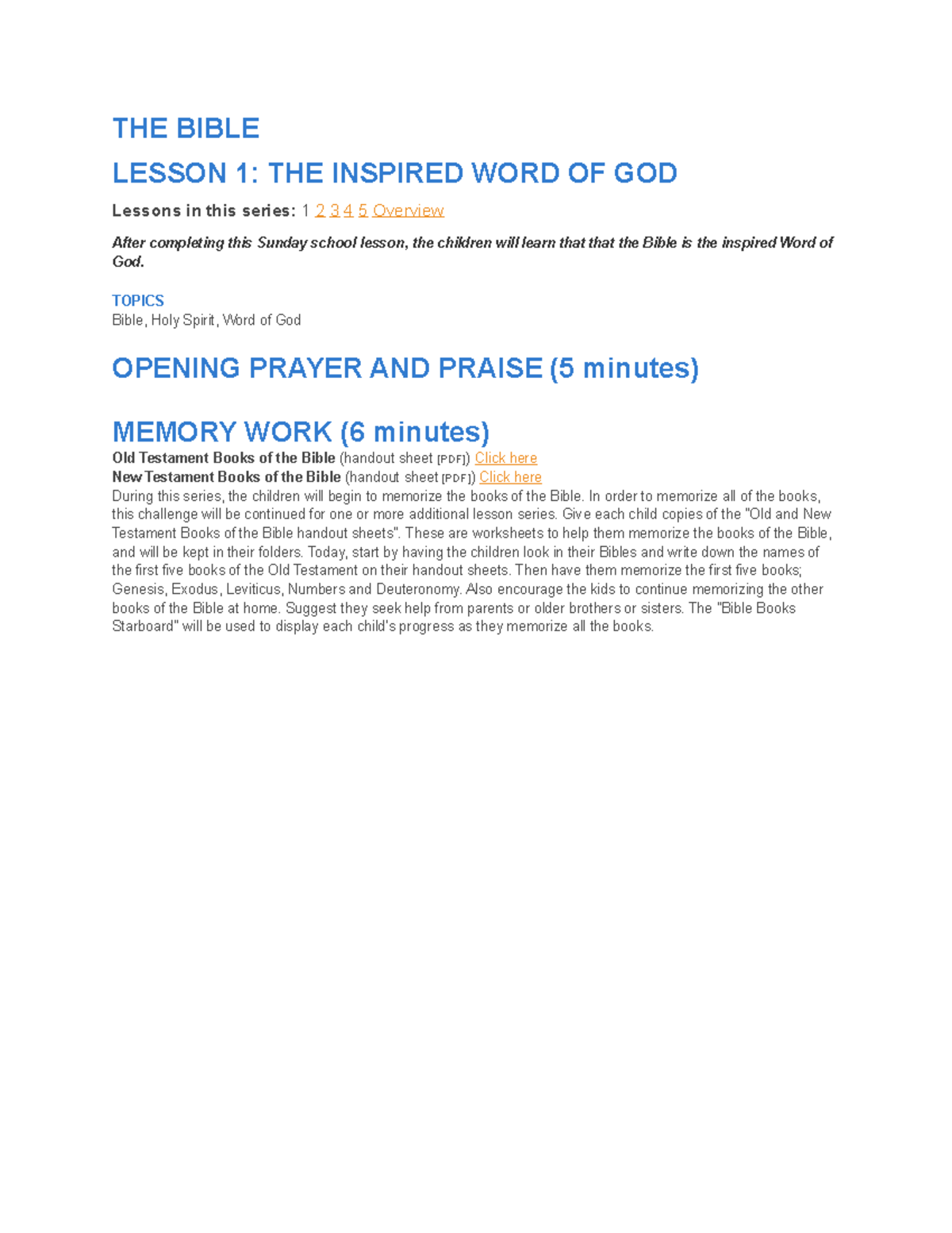 THE Bible(Lesson 1) SUNDAY CLASS BIBLE - THE BIBLE LESSON 1: THE ...