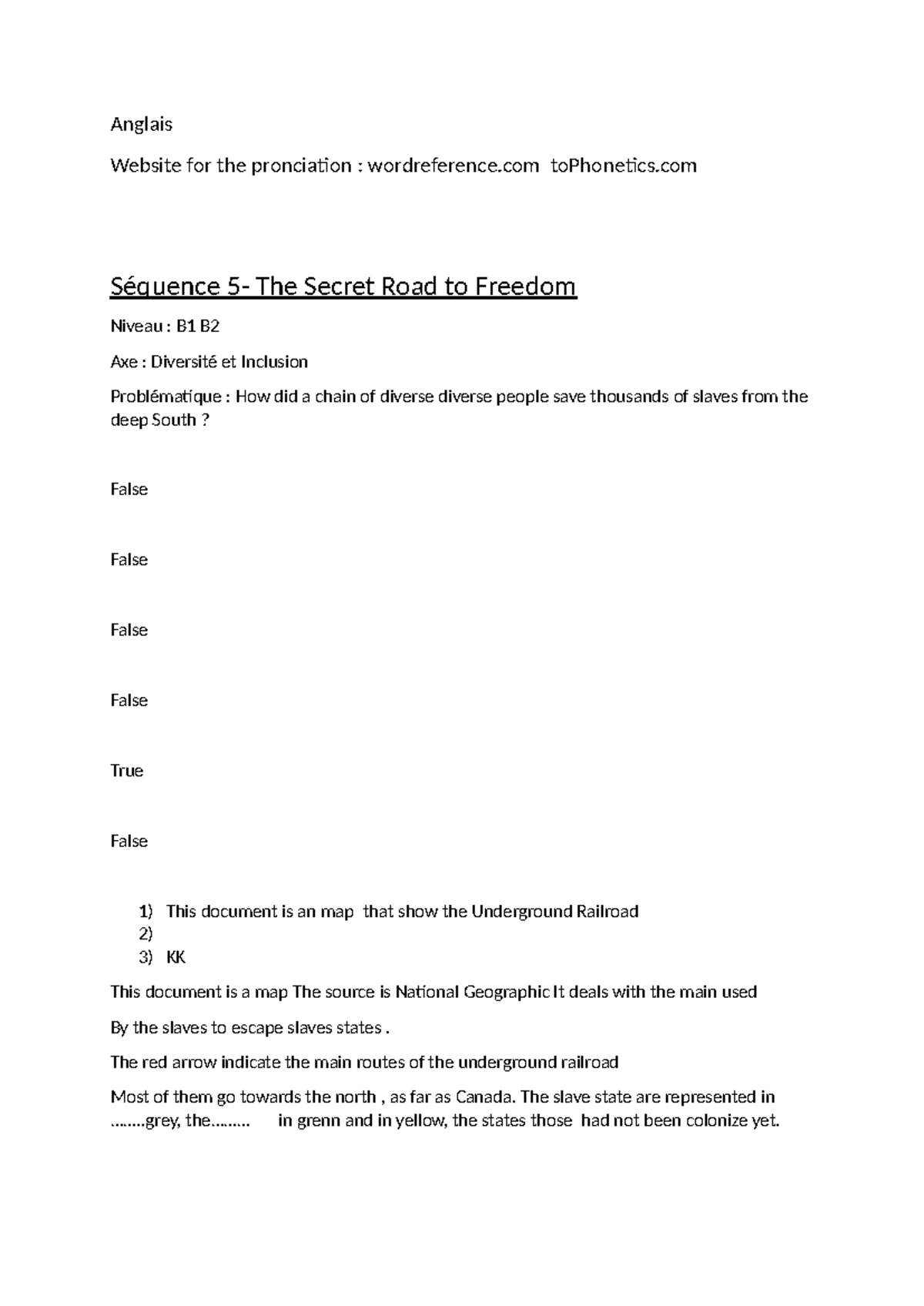 Notes d'Anglais - Anglais Website for the pronciation : wordreference ...