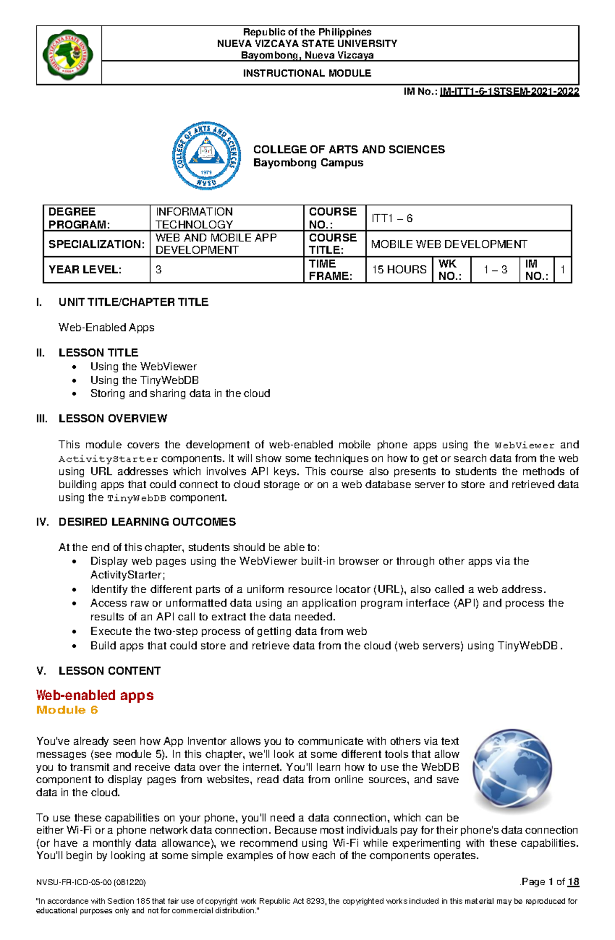 Module-1 - Lecture Notes - NUEVA VIZCAYA STATE UNIVERSITY Bayombong ...
