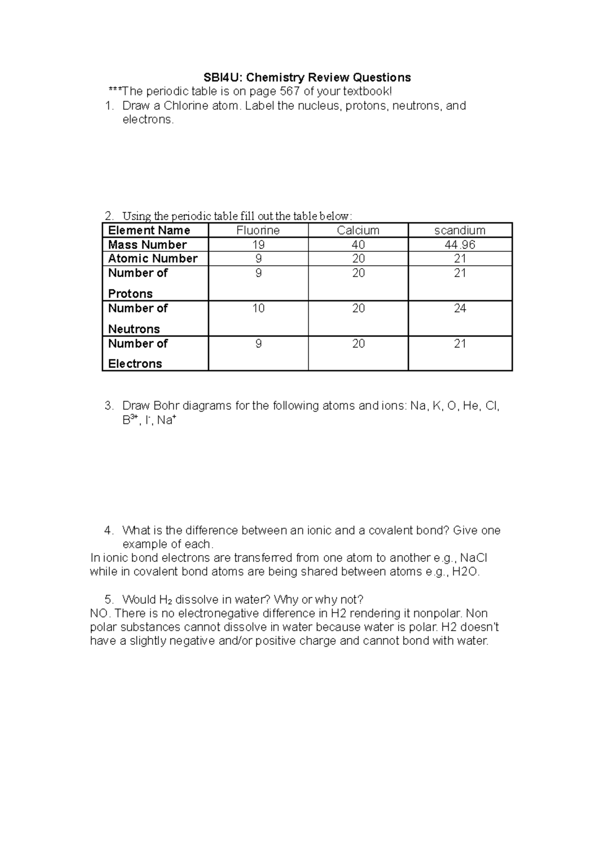 1h-chemistry review questions - 17976 - BCU - Studocu