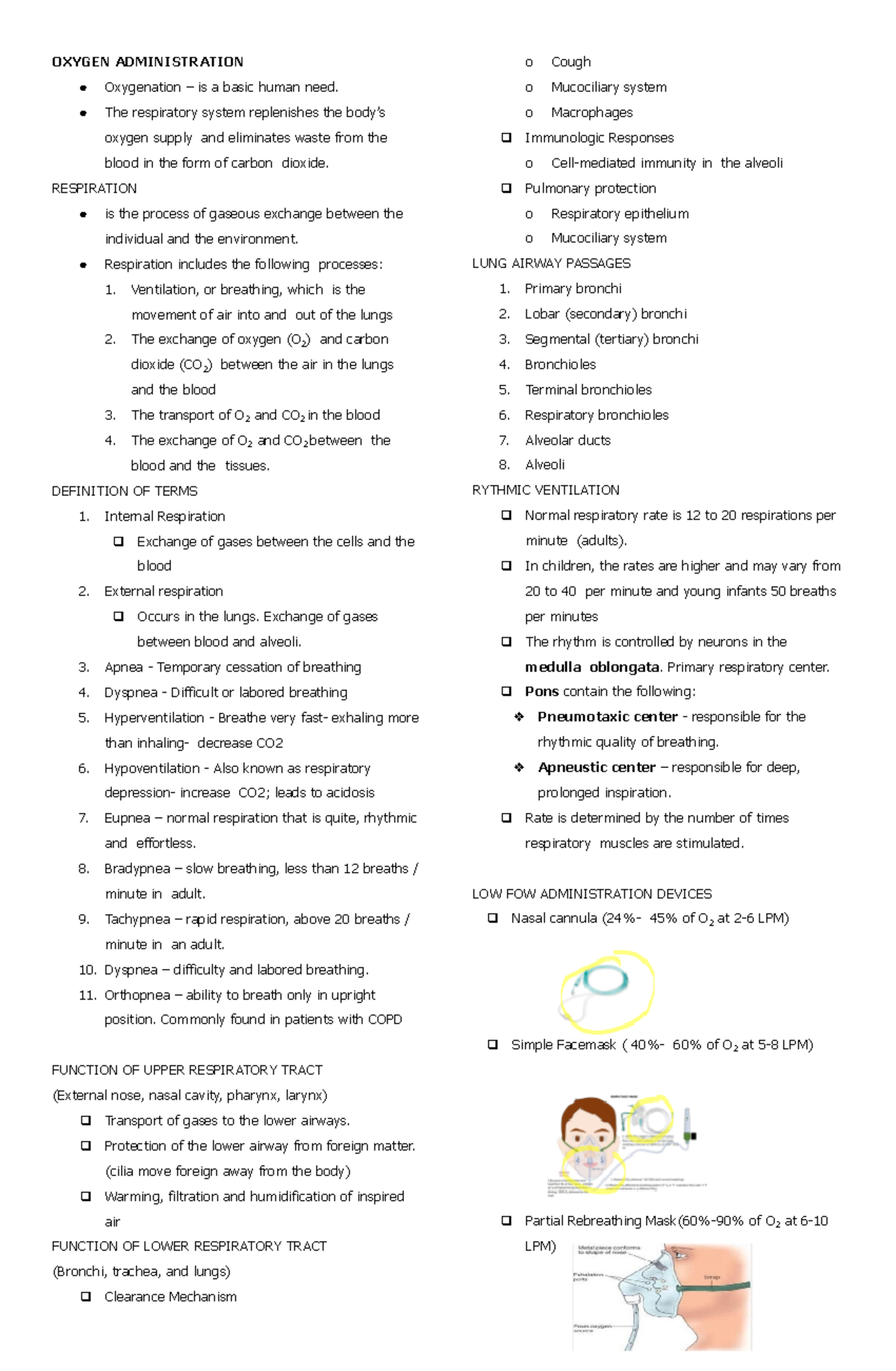 Oxygen- Administration - OXYGEN ADMINISTRATION Oxygenation – is a basic ...
