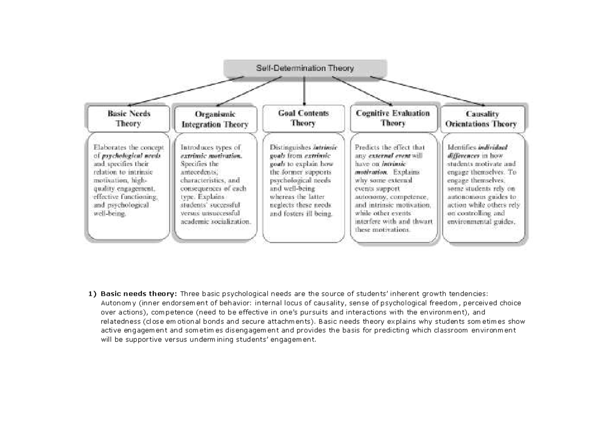Mini theories SDT - Basic needs theory: Three basic psychological needs ...
