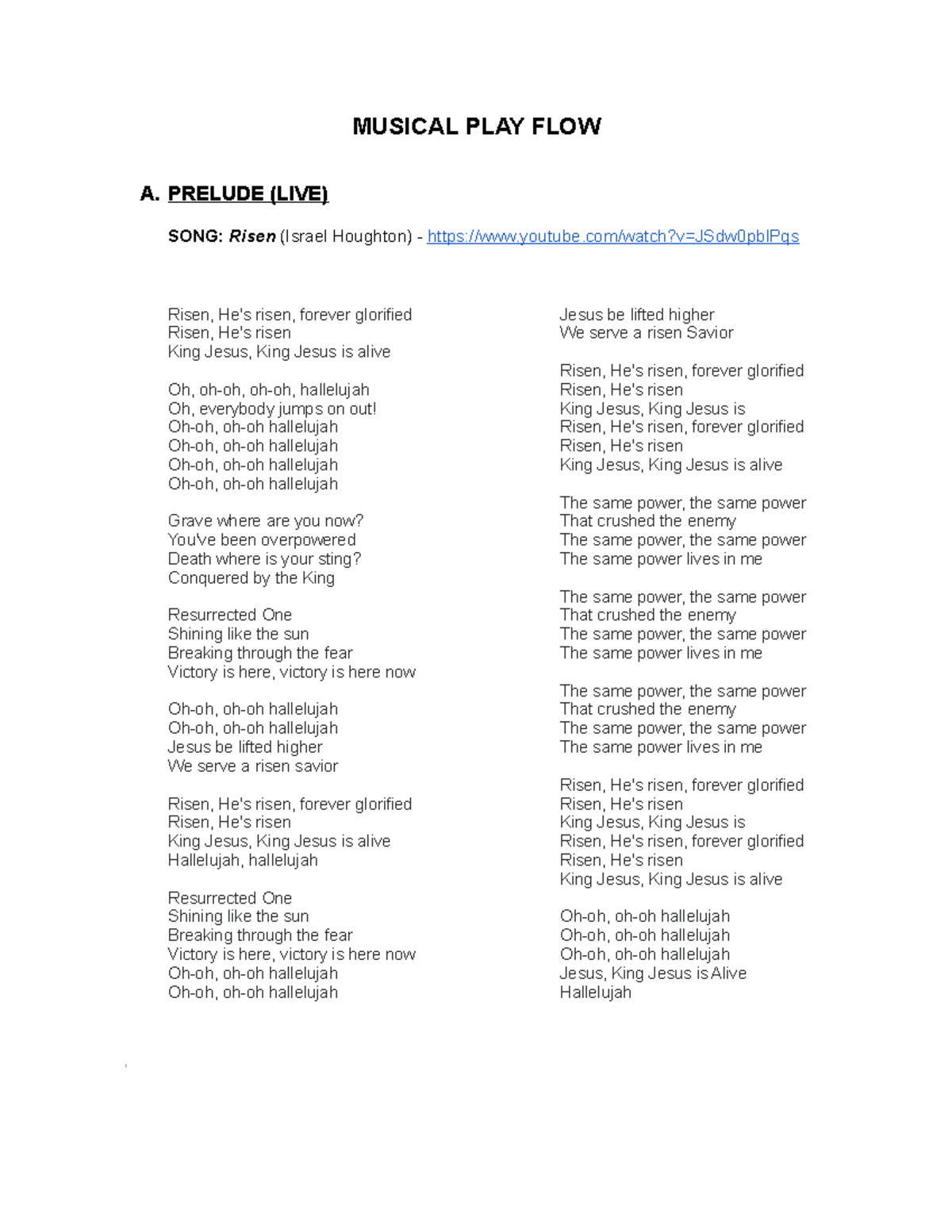 Musical PLAY FLOW - Rizal as a Violinist - MUSICAL PLAY FLOW A. PRELUDE ...