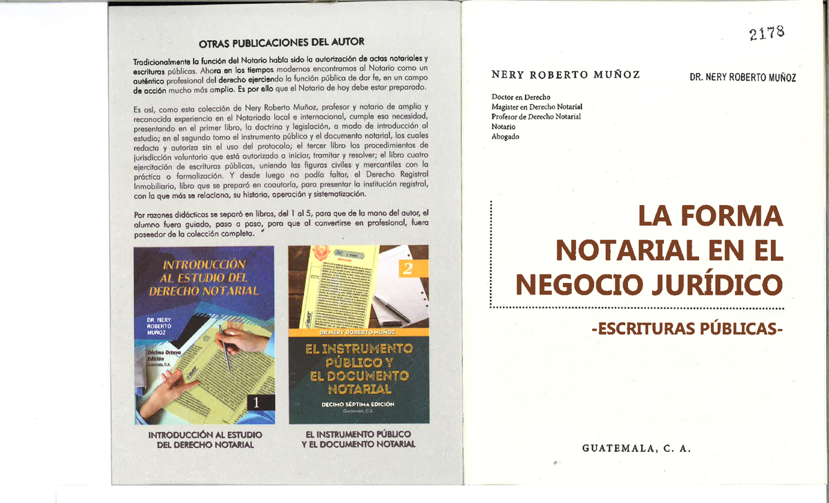 Muñoz, Nery Roberto La forma notarial en el negocio Jurídico (2020).pdf ...