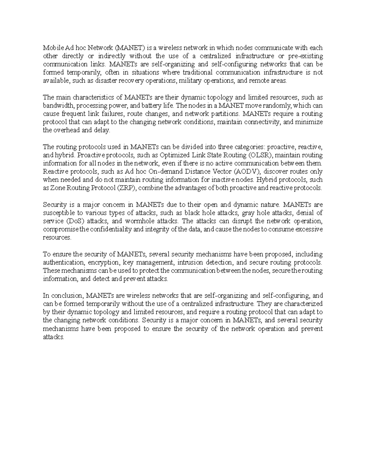 Manet - ganga - Mobile Ad hoc Network (MANET) is a wireless network in ...