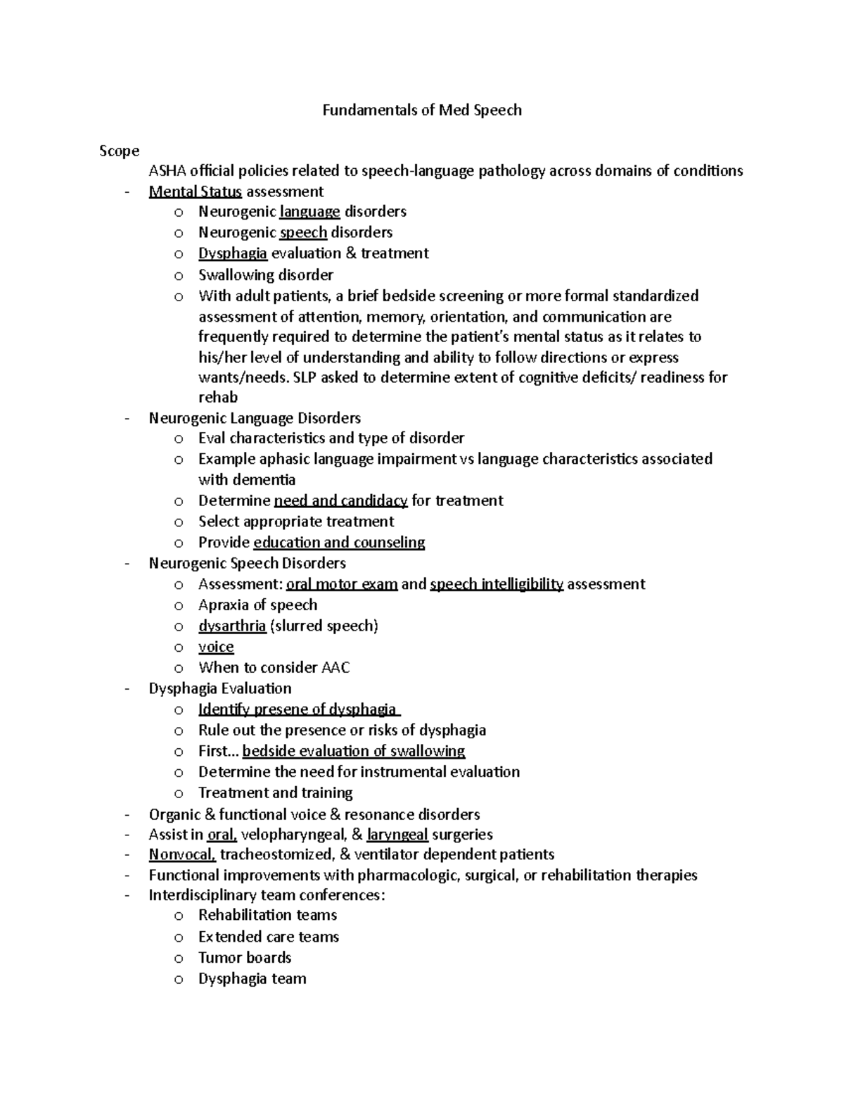 Fundamentals of Medical Speech Pathology - Fundamentals of Med Speech ...