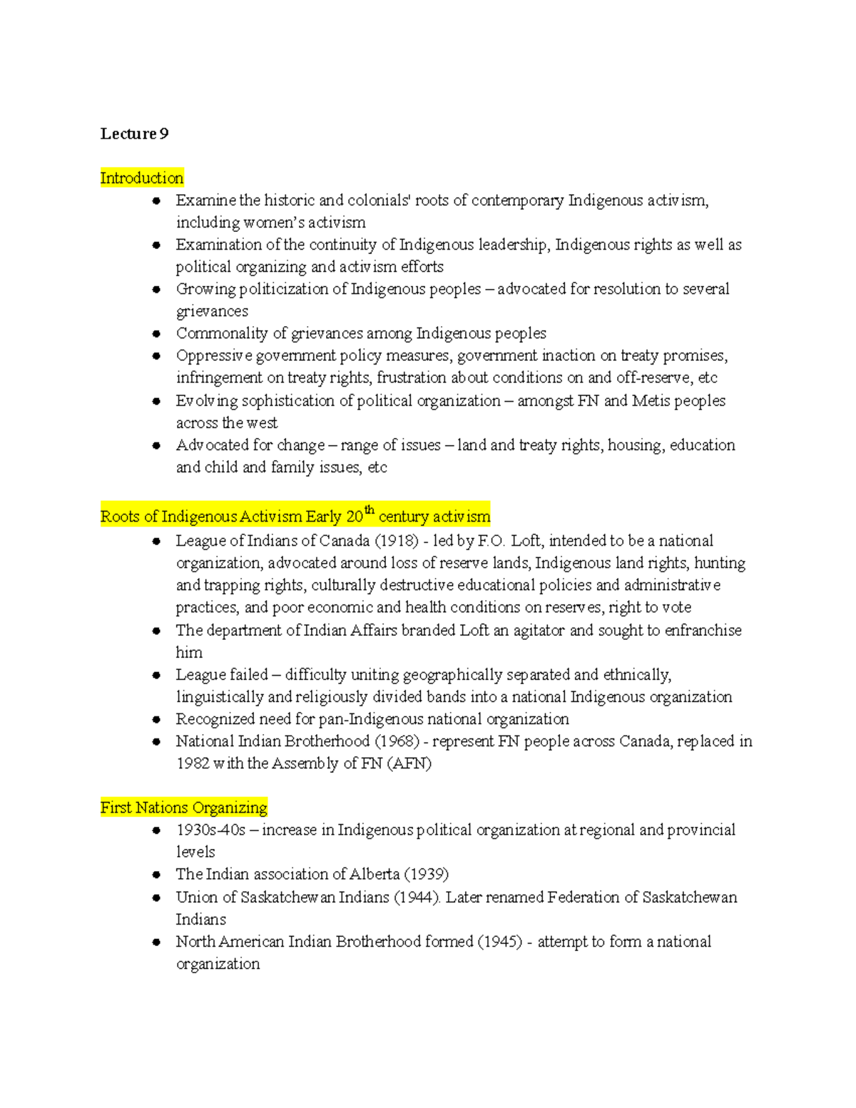 Module 9 - History 195 Notes - Lecture 9 Introduction Examine the ...