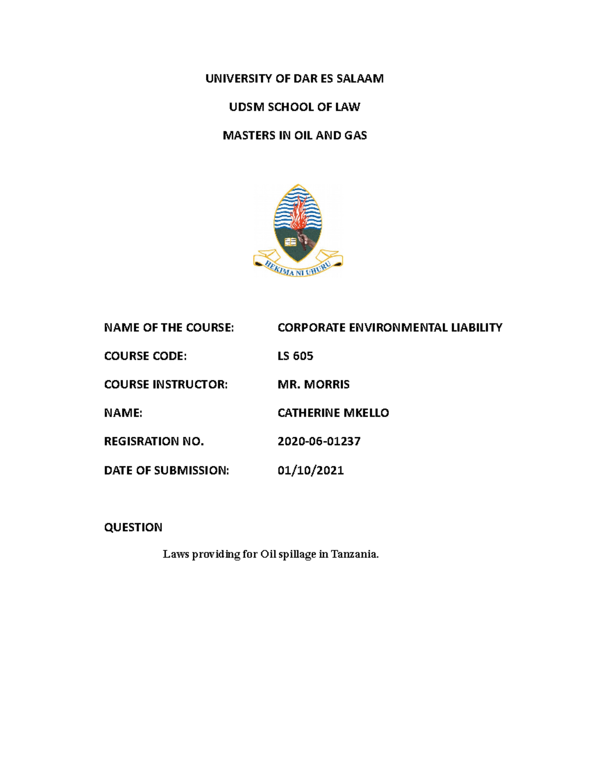 Assignment 2 - helpful to students who study oil and gas laws ...