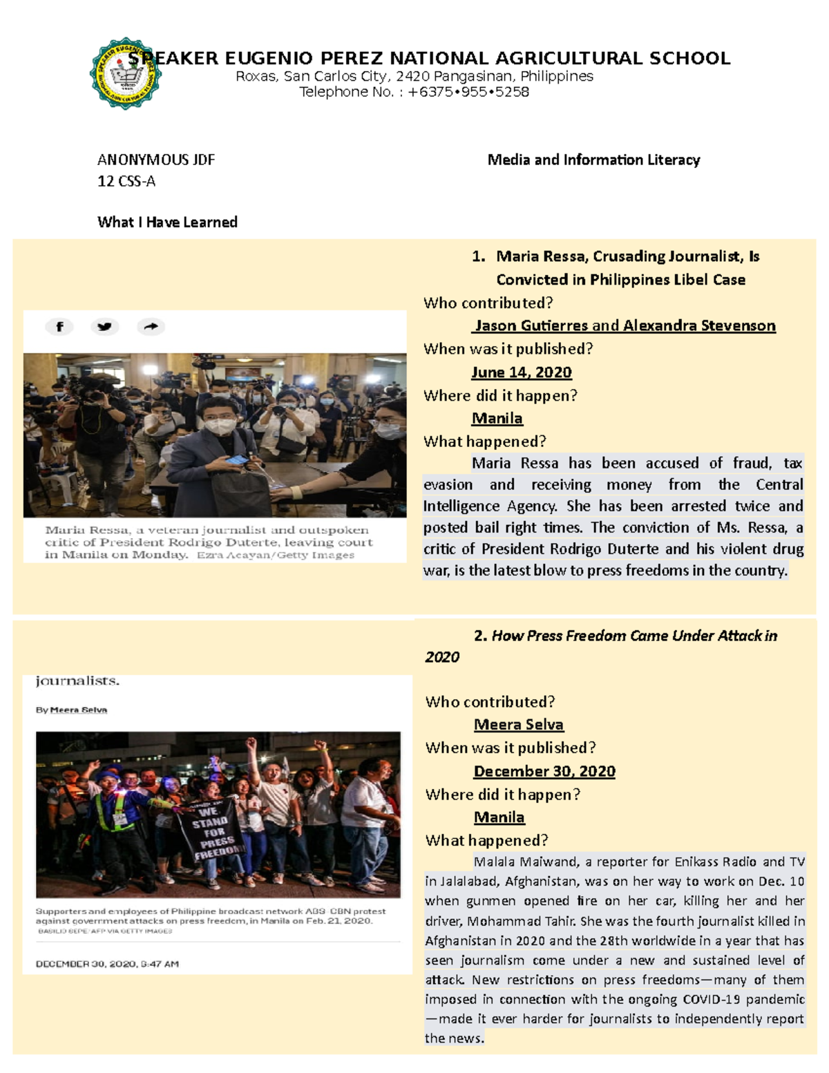 MIL2 - WHAT I HAVE LEARNED - SPEAKER EUGENIO PEREZ NATIONAL ...