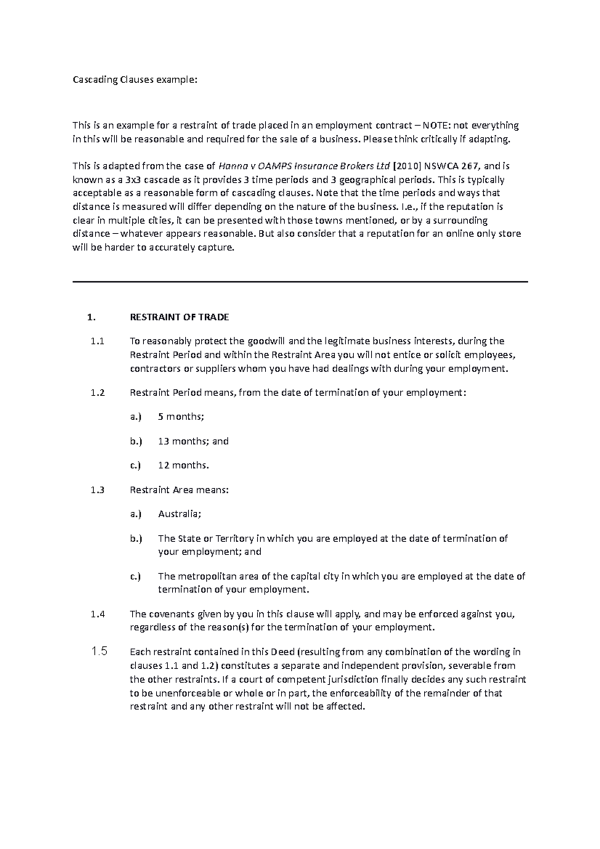 Example Cascading Clauses-1 - Cascading Clauses example: This is an ...