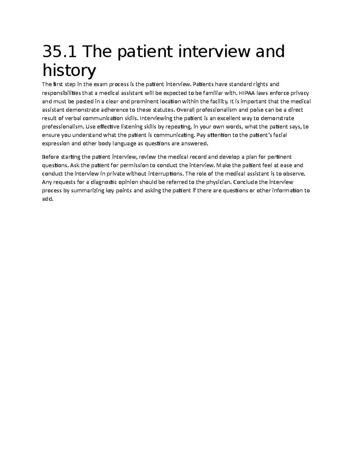 35.1 The patient interview and history - 35 The patient interview and ...