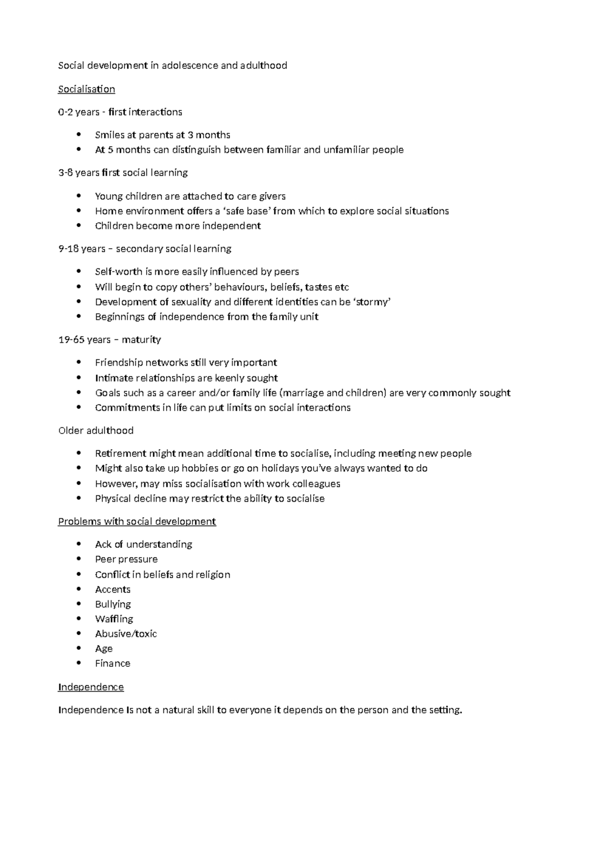 Social development in adolescence and adulthood - Social development in ...