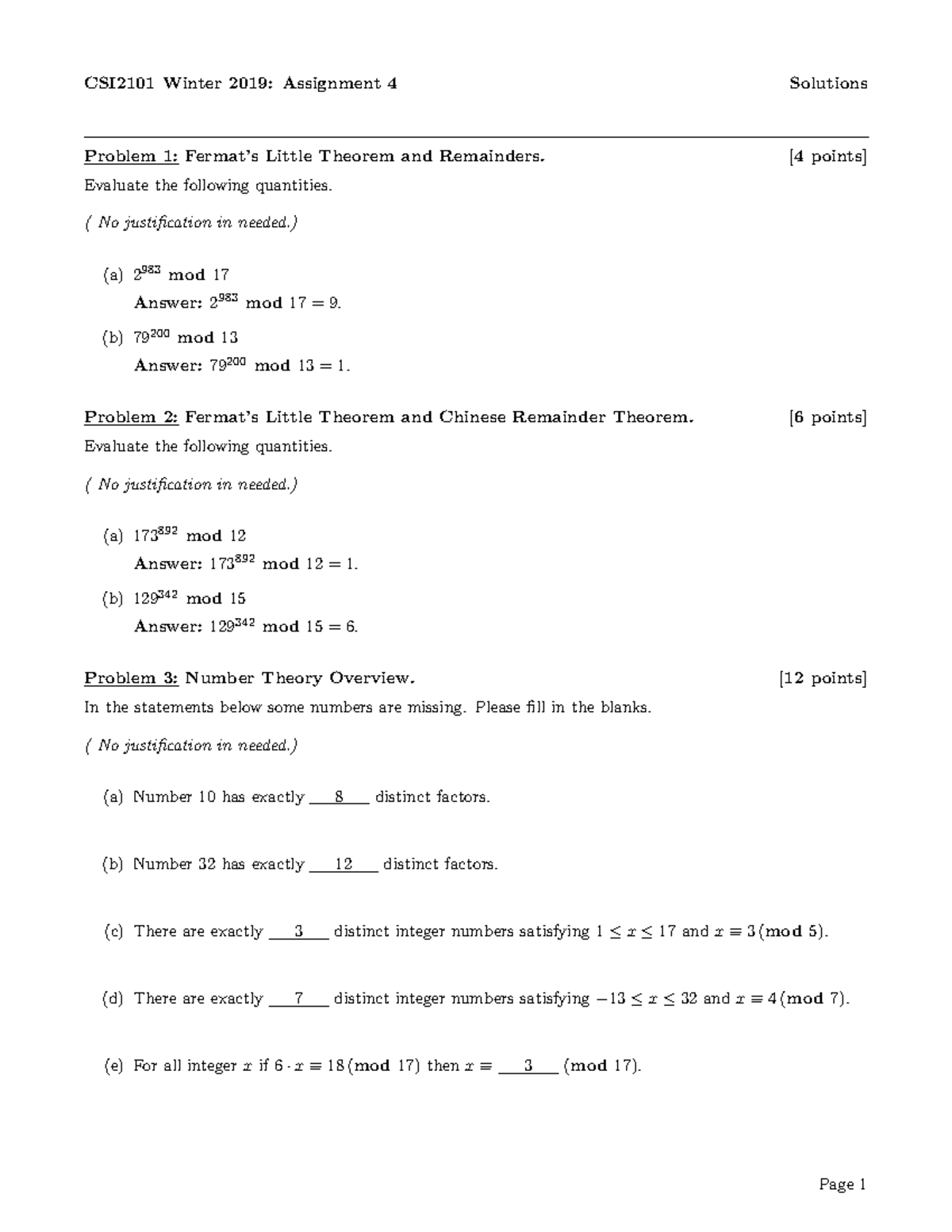 Csi 2101 Assignment 4 Solutions Csi2101 Winter 2019 Assignment 4