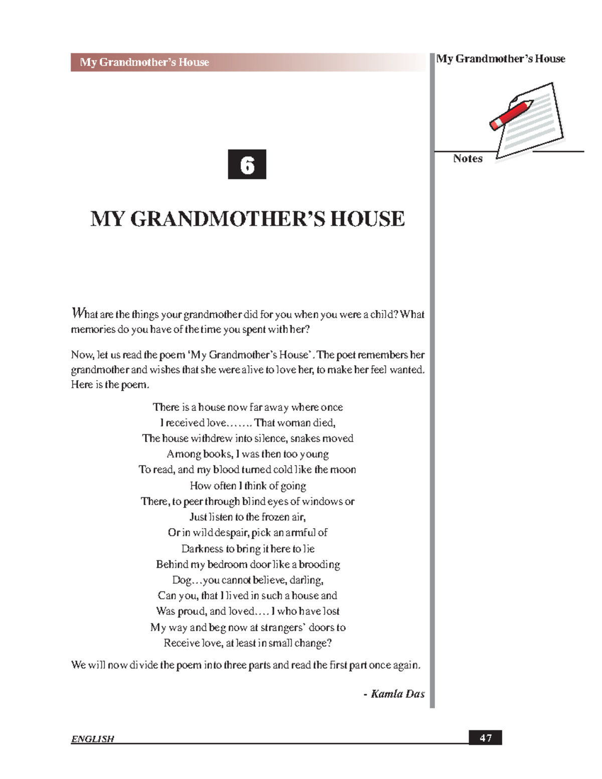 302EL6 - It's practice materials - My Grandmother’s House Notes 66666 ...