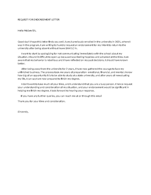 Letter OF Intent TO Return FROM AWOL - 14 June, 2024 Dear Ma’am, Good ...