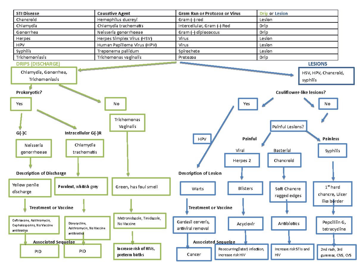 Bio 226 Ch 26 STI Diff Diagnosis Spr2023 - STI Disease Causative Agent ...