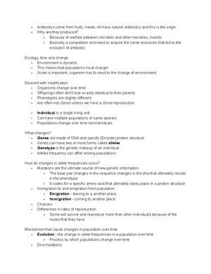 Ecology exam 1 2022 - Test 1 - BISC 313 - 11/30/ Ecology Ecology is the ...