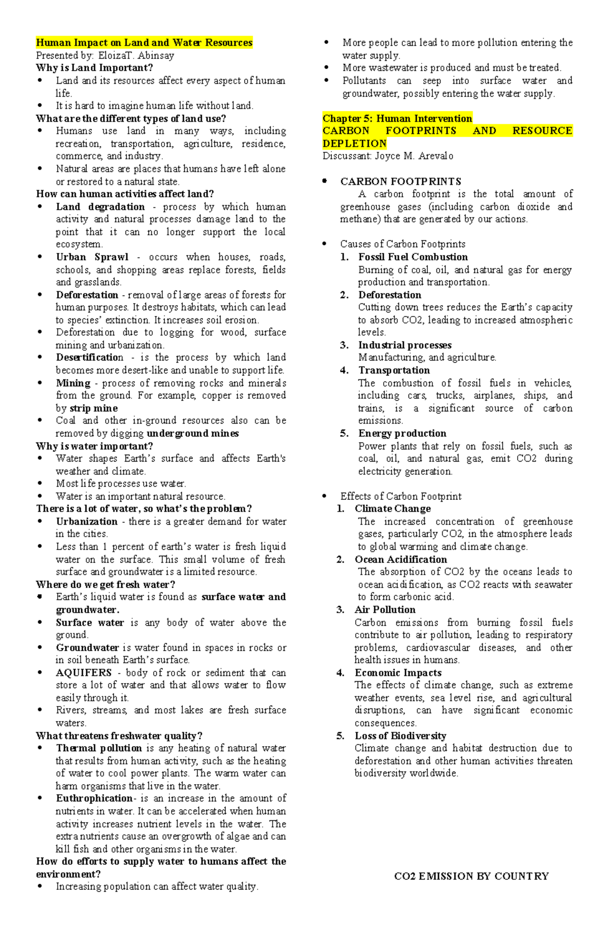 Compiled-Handouts-Envi Sci - Human Impact on Land and Water Resources ...