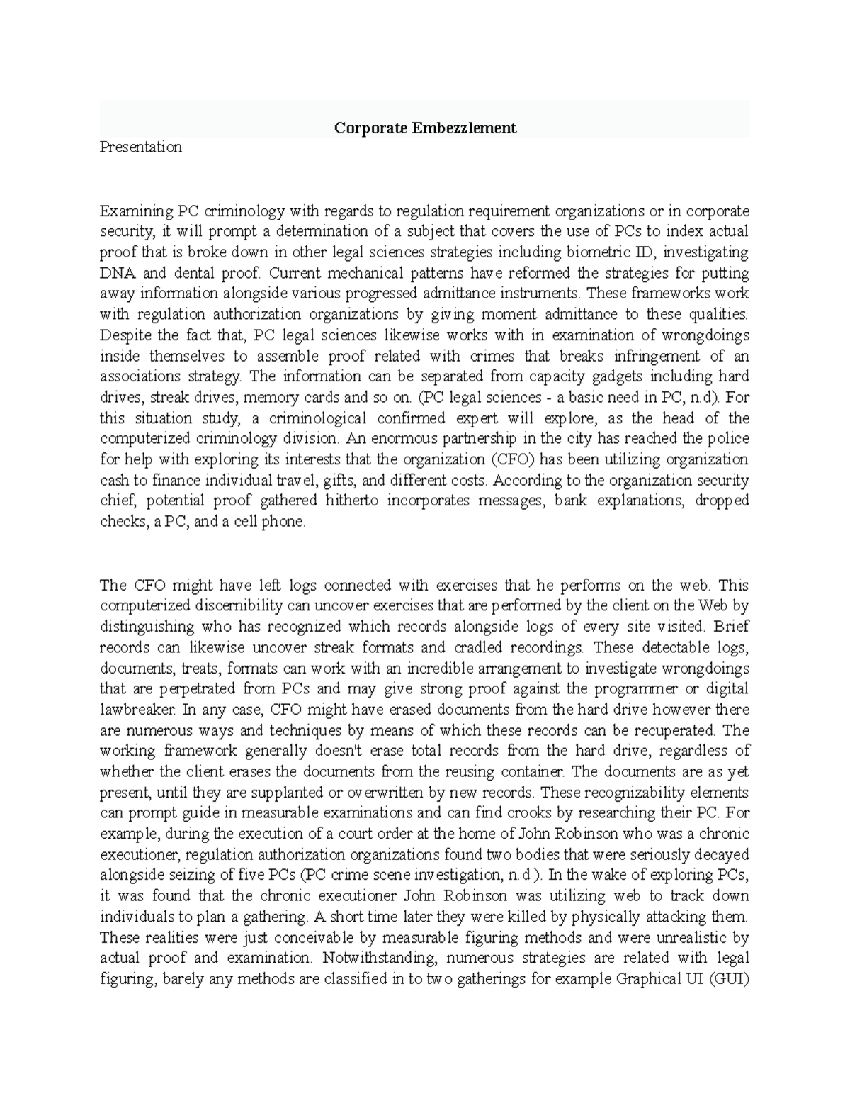 Corporate Embezzlement - Corporate Embezzlement Presentation Examining ...