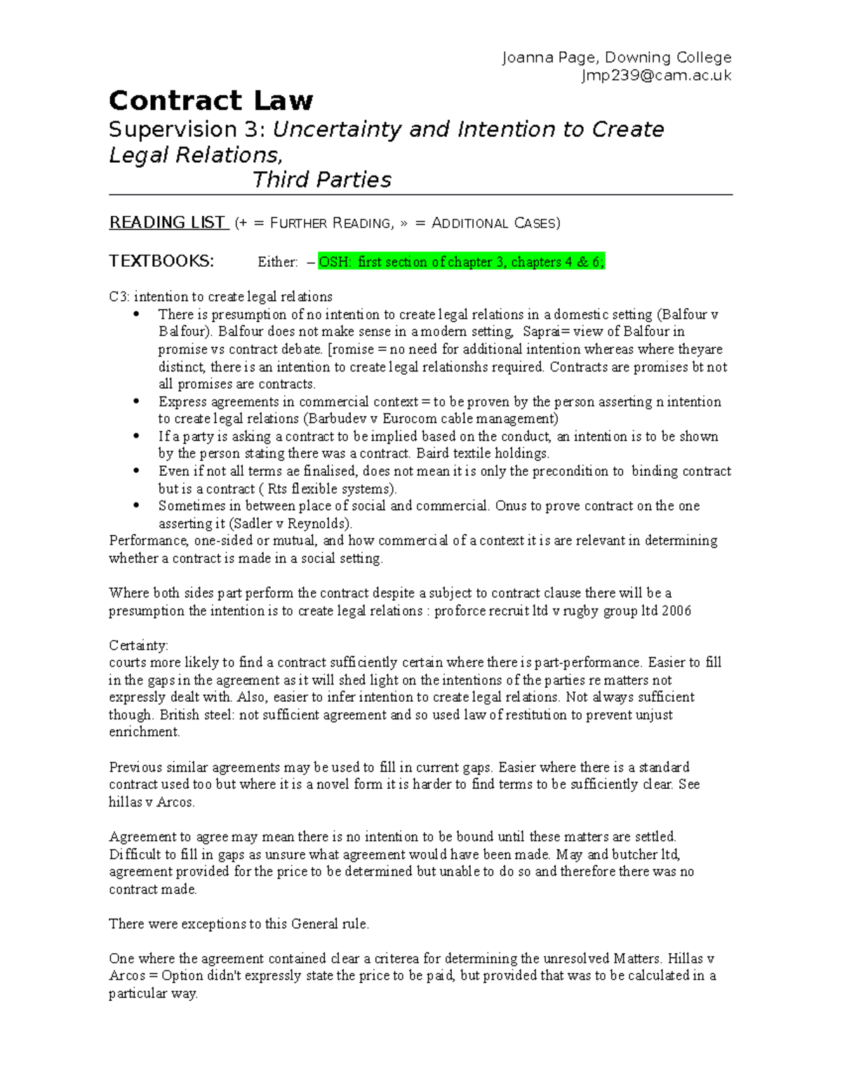 CLS3 Uncertainty and Creation of Legal Relation, Privity and 3rd ...