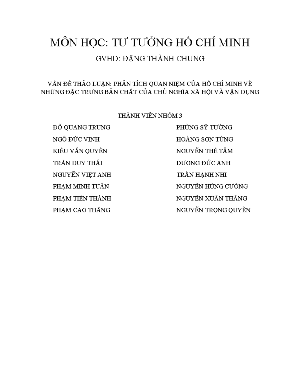 NHÓM 3 Tthcm 1 - chủ đề trong bài là về các lỗi sống và phpng cách của ...