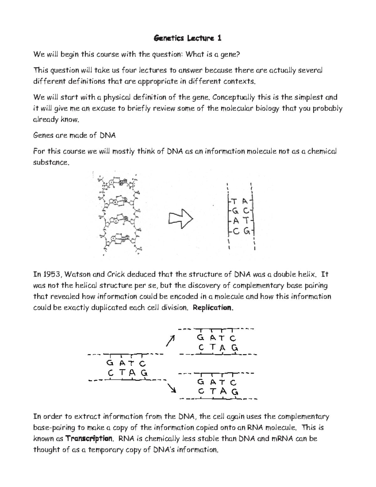 Lecture 1 - Genetics Lecture 1Genetics Lecture 1Genetics Lecture ...