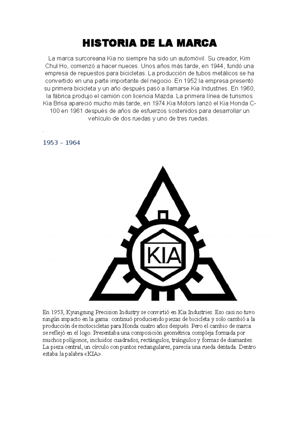 Marca de kia - explicando para que sirve para como trabar - HISTORIA DE ...