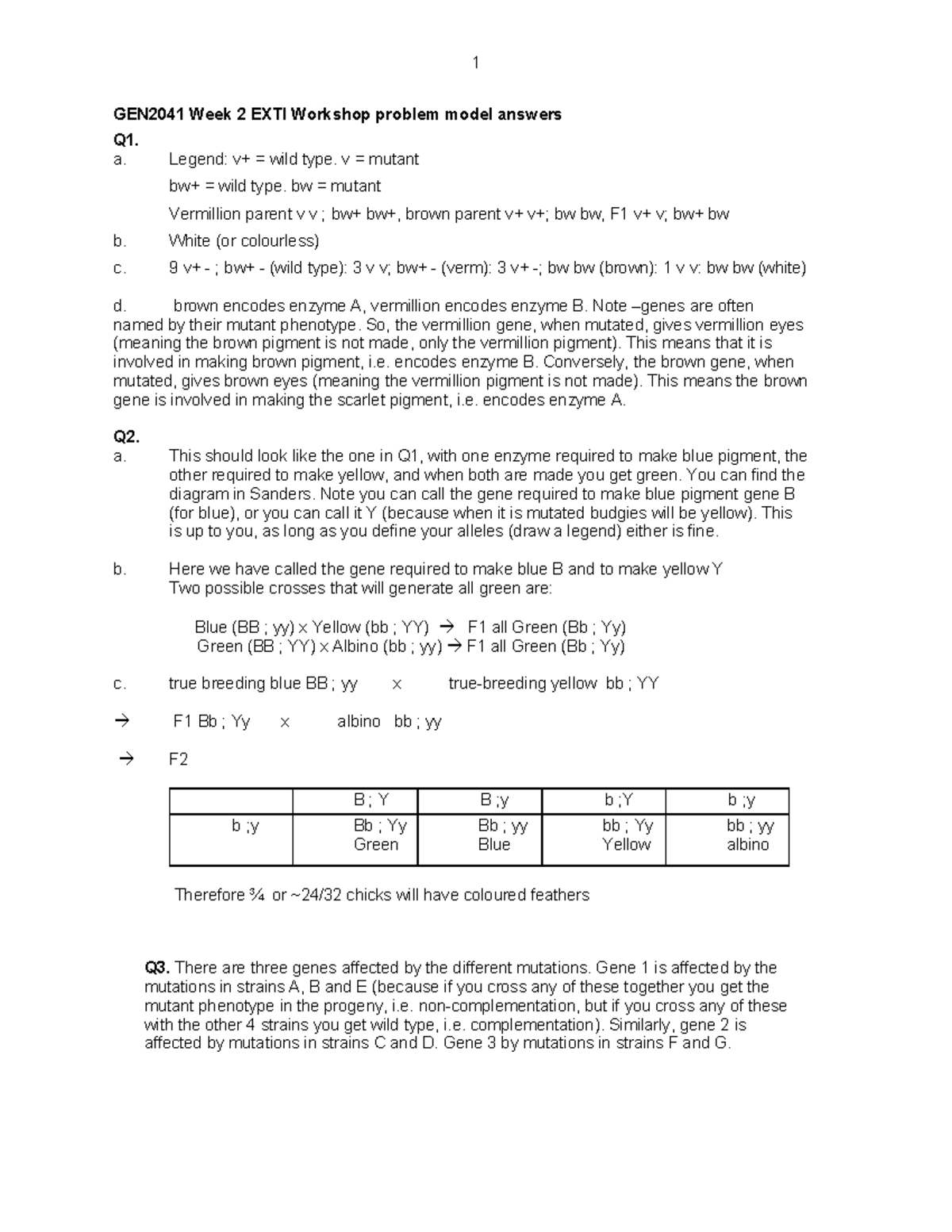 Week 2 Workshop model answers - 1 GEN2041 Week 2 EXTI Workshop problem model answers Q1. a ...