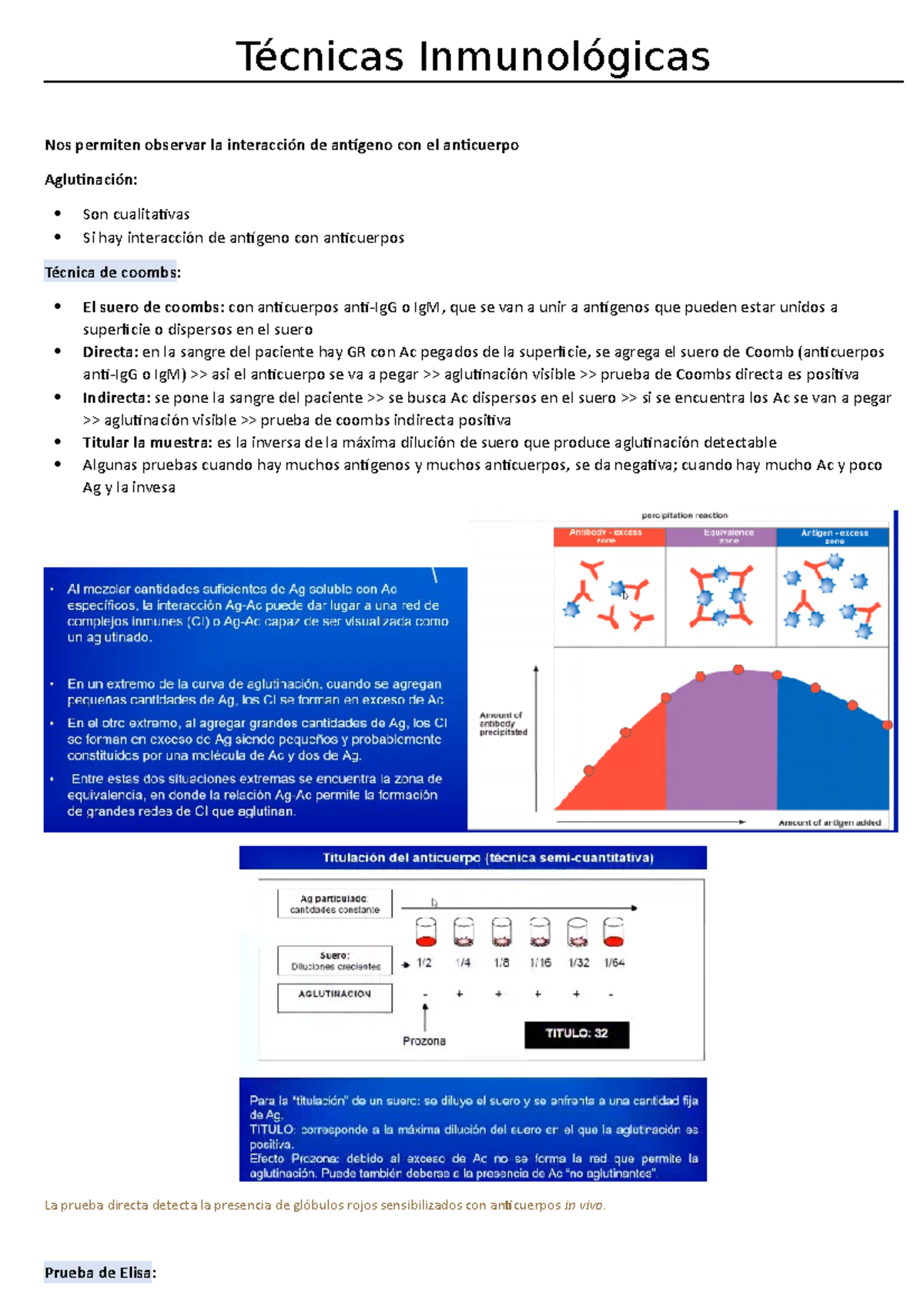 09 Técnicas imunológicas - Técnicas Inmunológicas Nos permiten observar ...