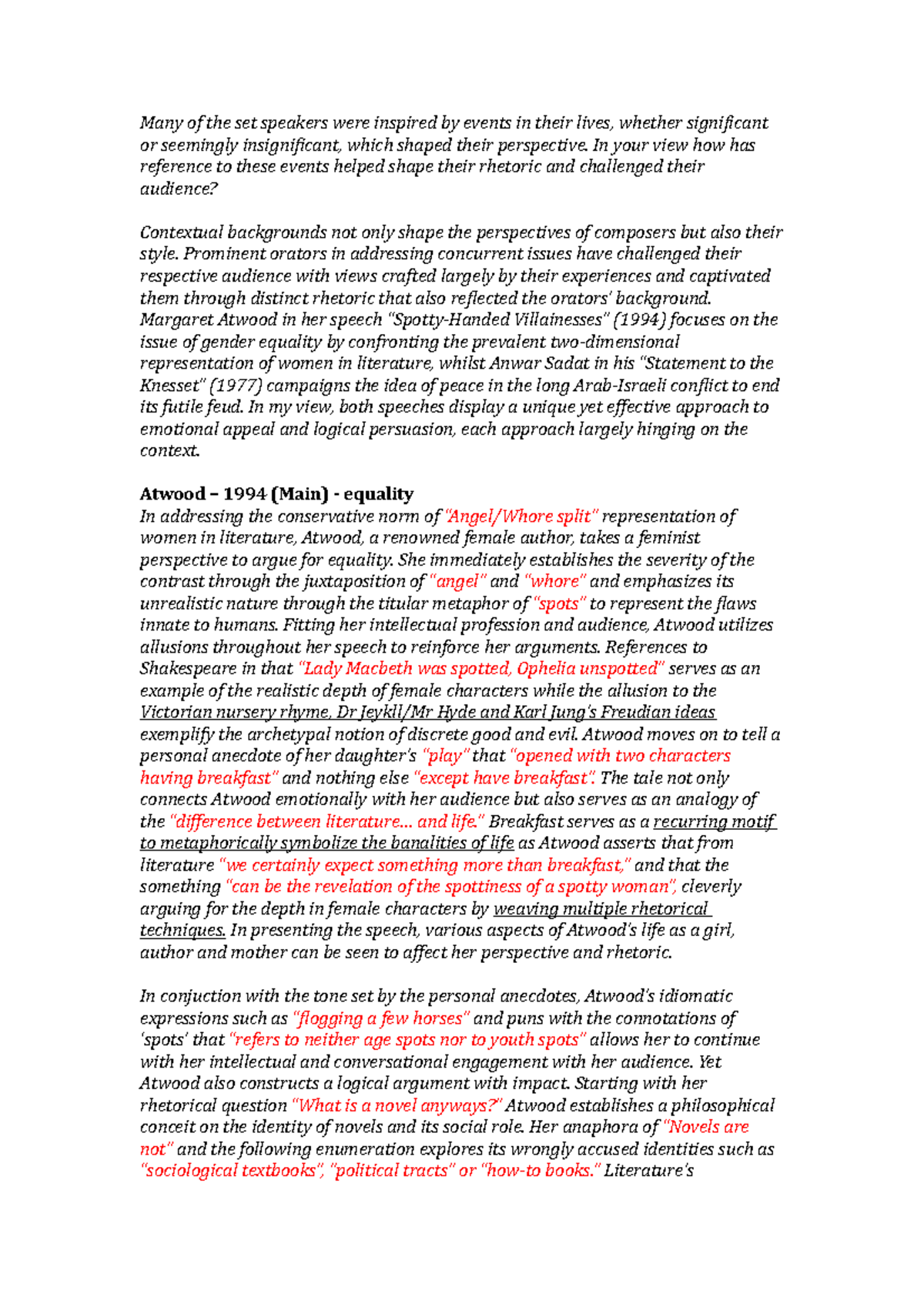 Mod B all speeches - Jimin Cha 19-20 - GENS4015 - UNSW Sydney - StuDocu