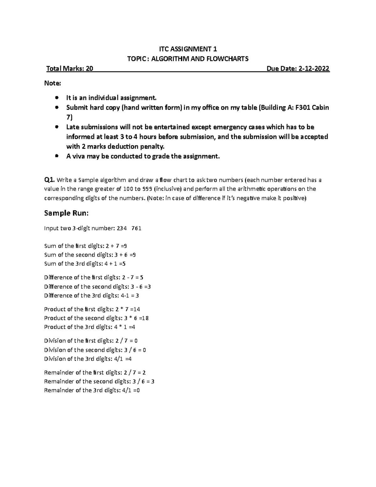 Assignment 1 F2022 - itc examination - ITC ASSIGNMENT 1 TOPIC ...