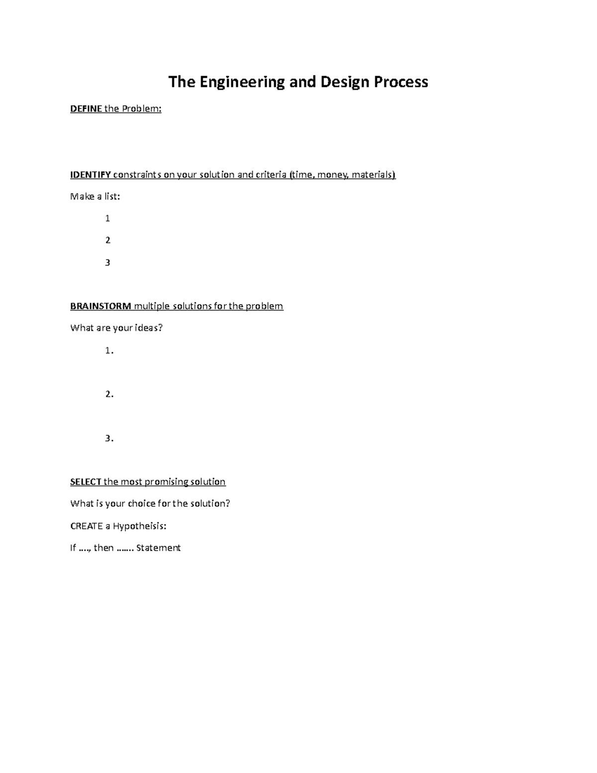 The Engineering and Design Process guideline 3 - The Engineering and ...