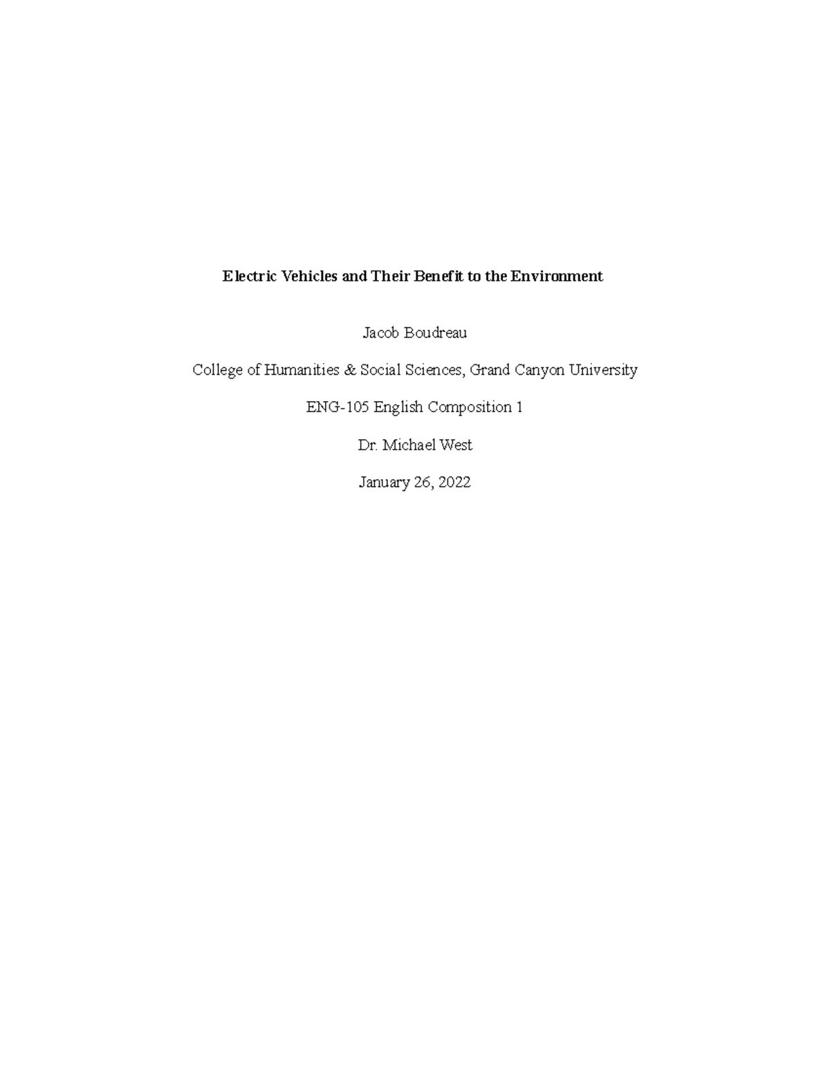 Trend essay - Electric Vehicles and Their Benefit to the Environment ...