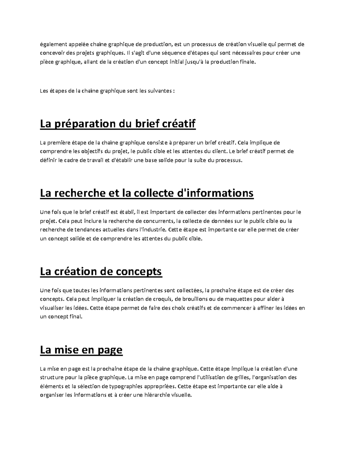 Chaine graphique - également appelée chaîne graphique de production ...