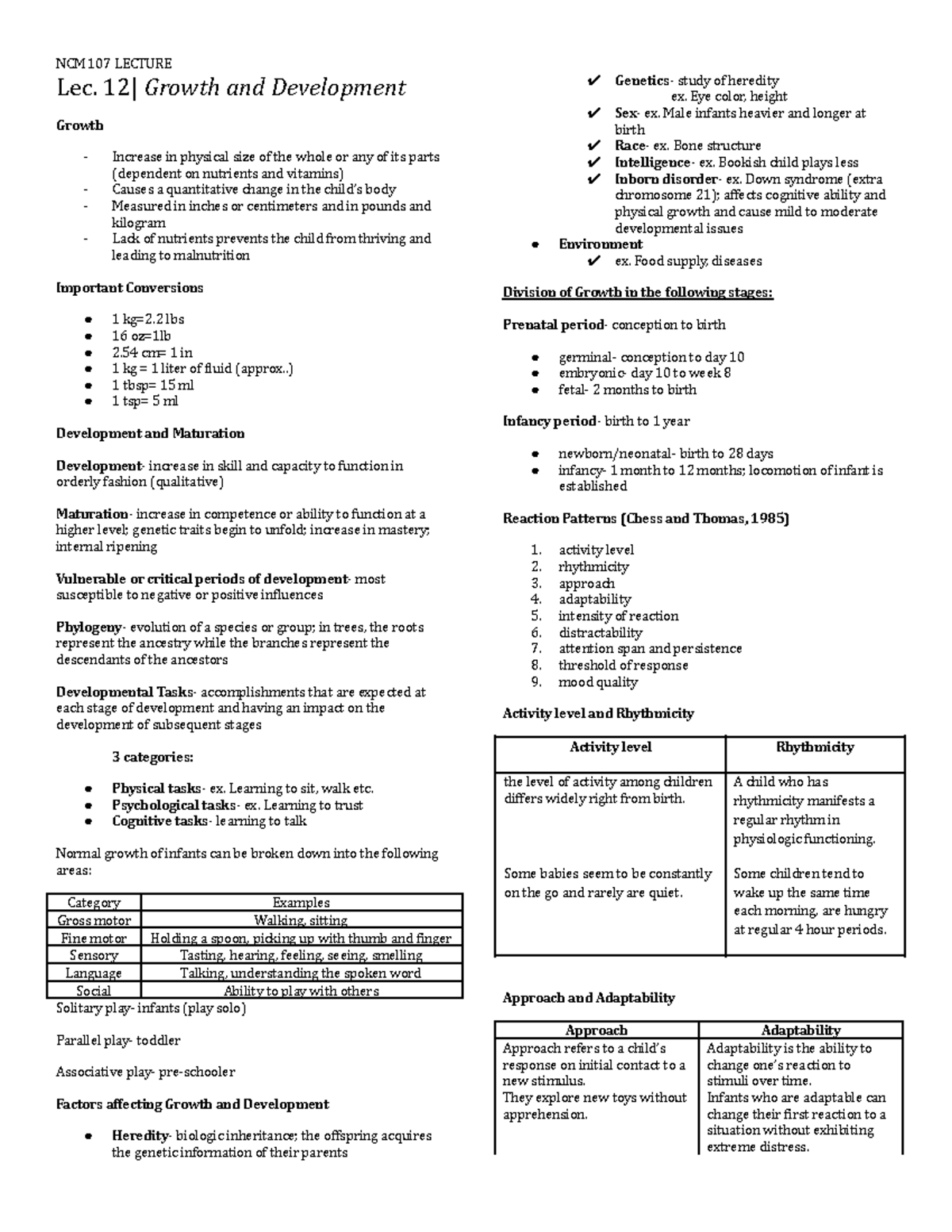 Lec. 12 Growth and Development - Lec. 12| Growth and Development Growth ...