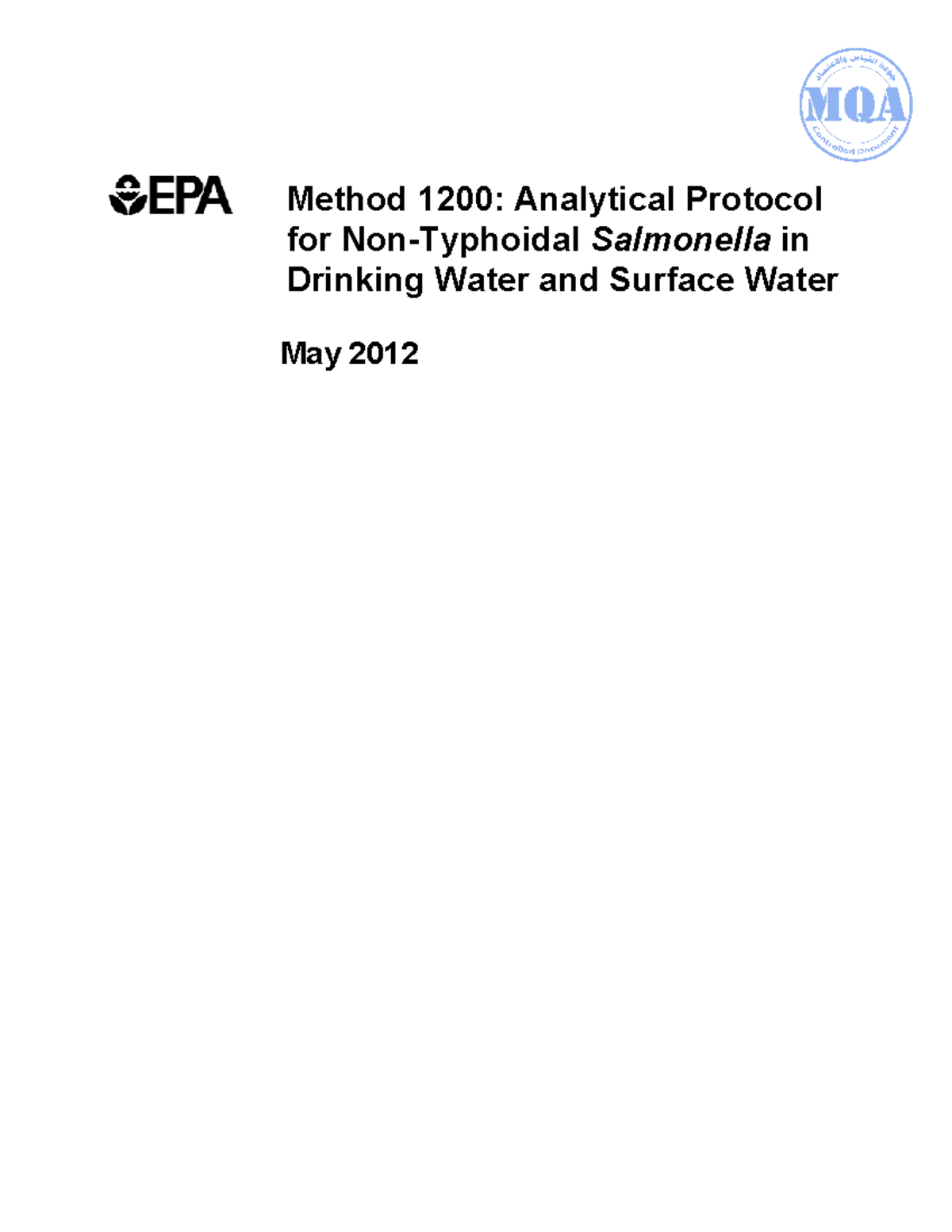 7 - EPA 1200 - May 2012 - EPA 1200 - Method 1200: Analytical Protocol ...
