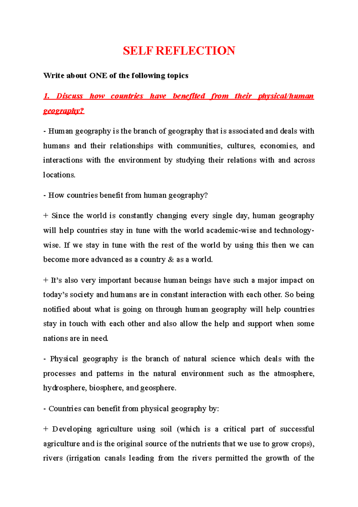 LỊCH SỬ VĂN MINH THẾ GIỚI (Self Reflection) - World Civilization ...