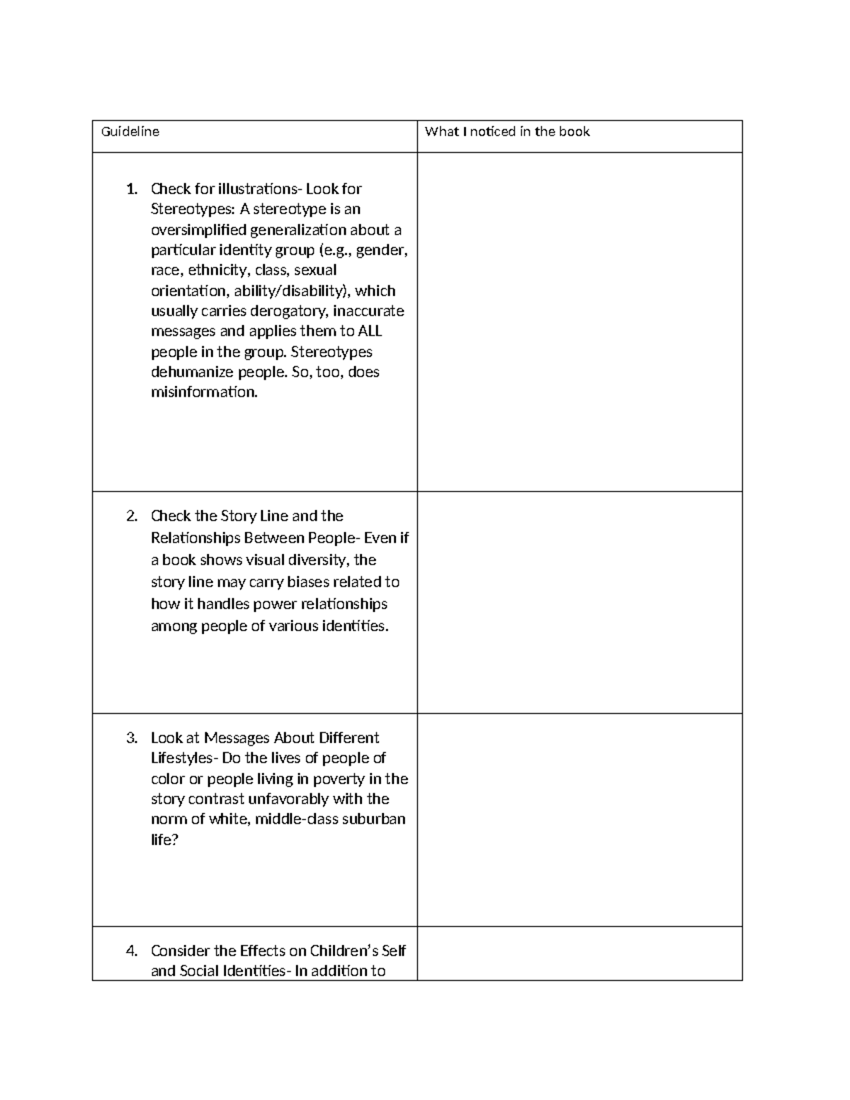 Matrix Template - Guideline What I noticed in the book 1. Check for ...