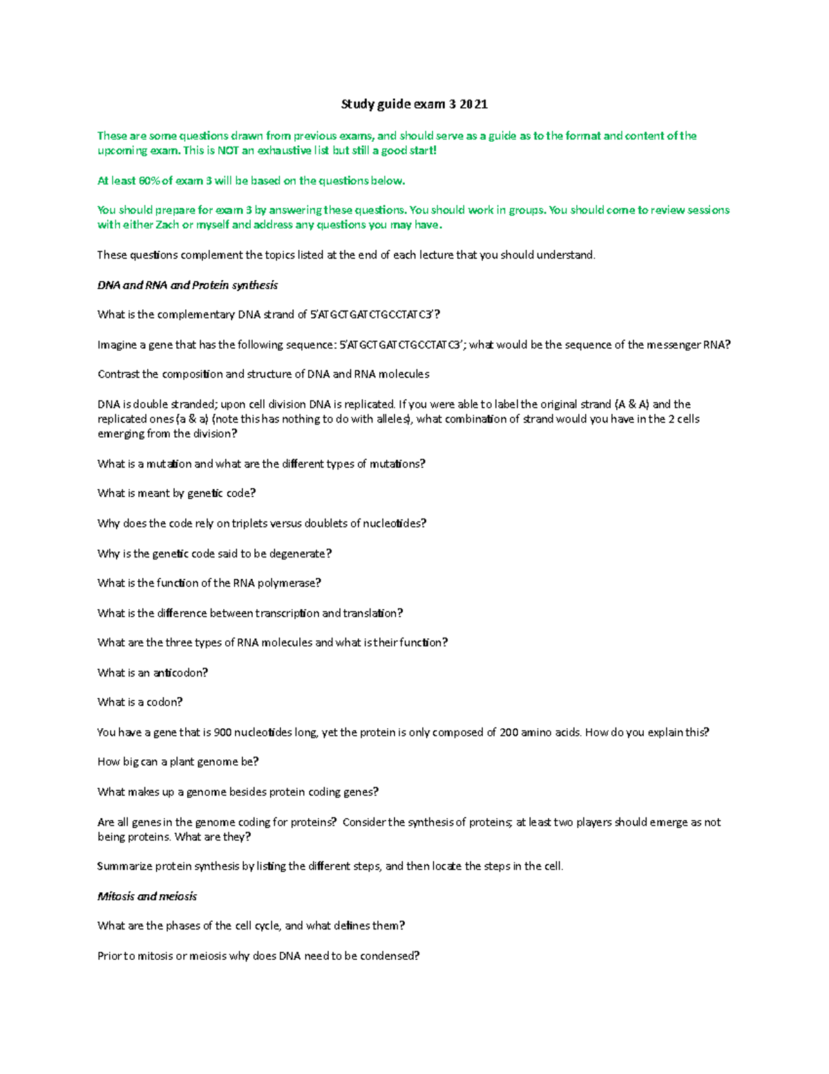 Botnay Exam 3 Guide - Study guide exam 3 2021 These are some ques 7 ons ...