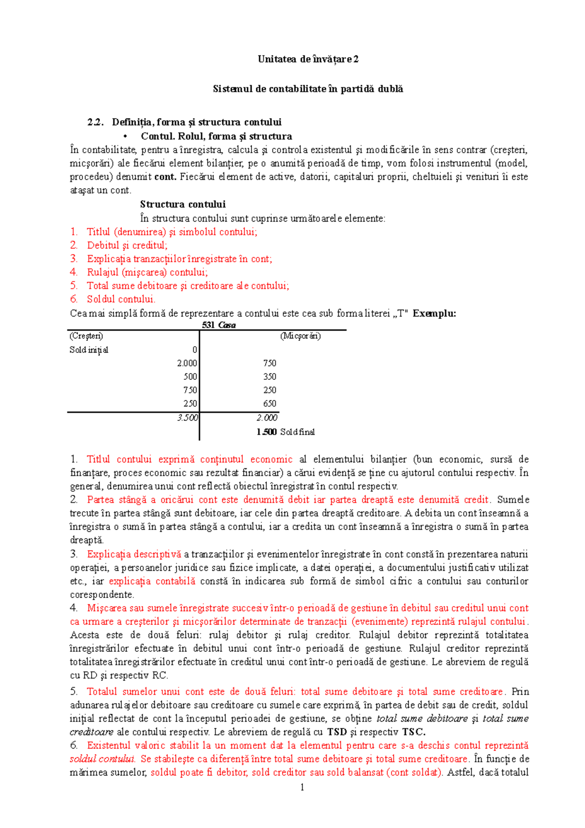 Introducere in contabilitate AN I IDD- Marketing - Unitatea de învăţare ...