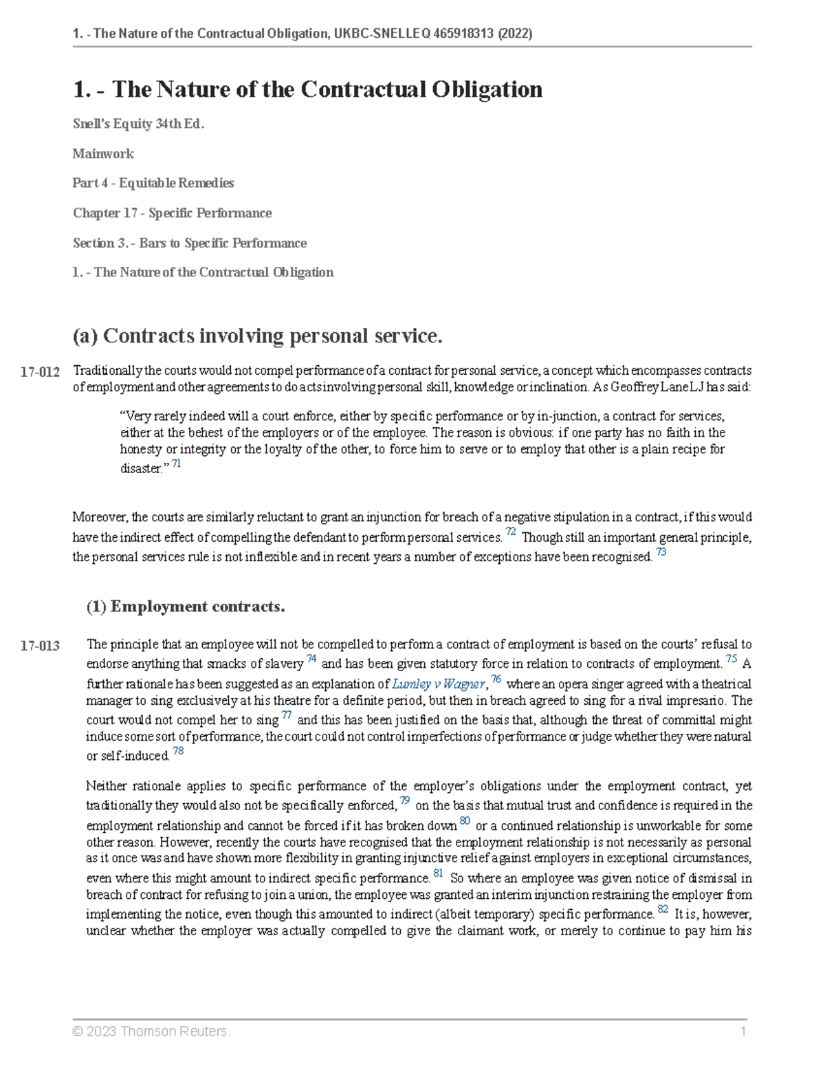 1 - The Nature of the Contractual Obligation - 1. - The Nature of the ...