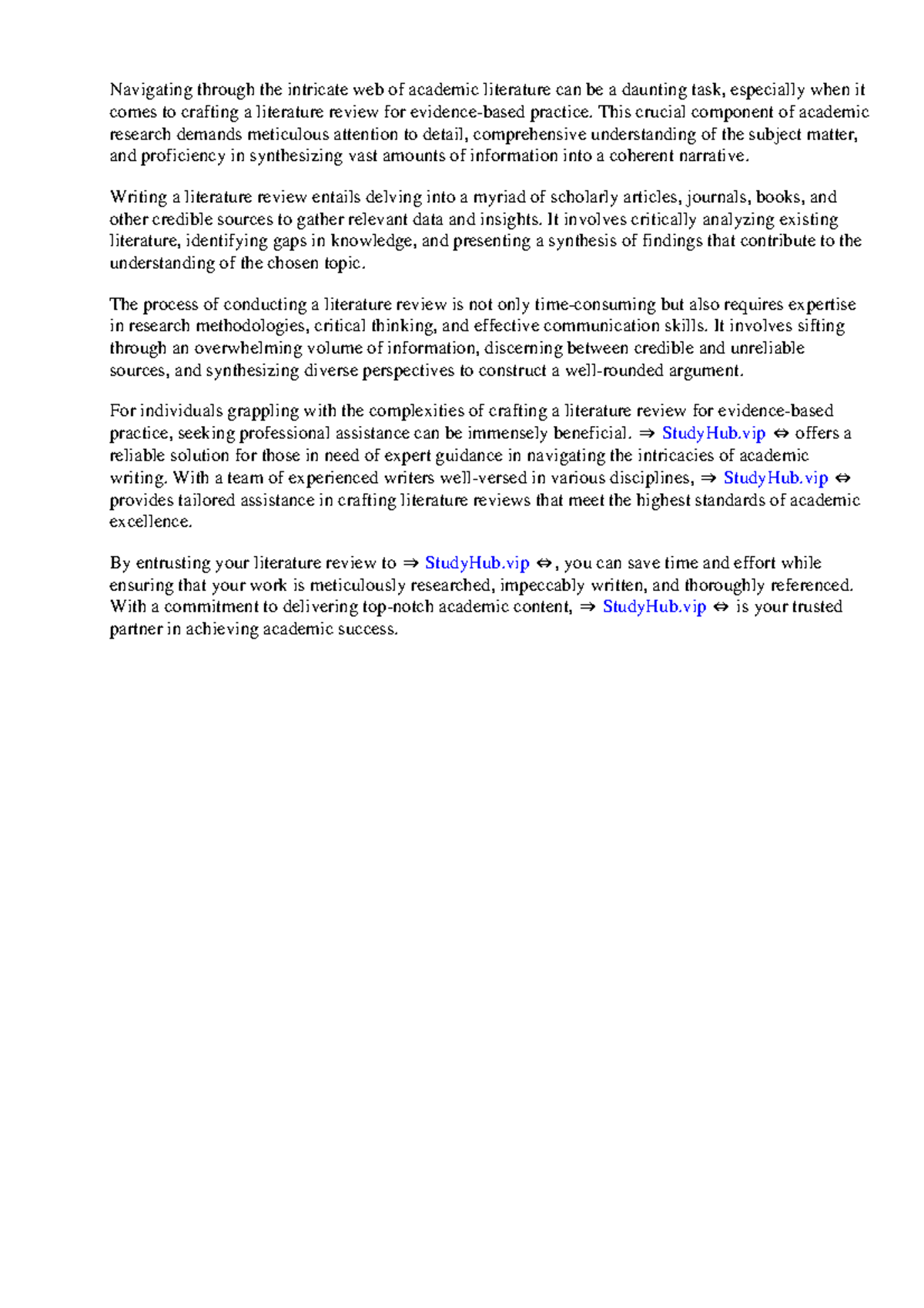 Literature Review Evidence Based Practice - Navigating through the ...