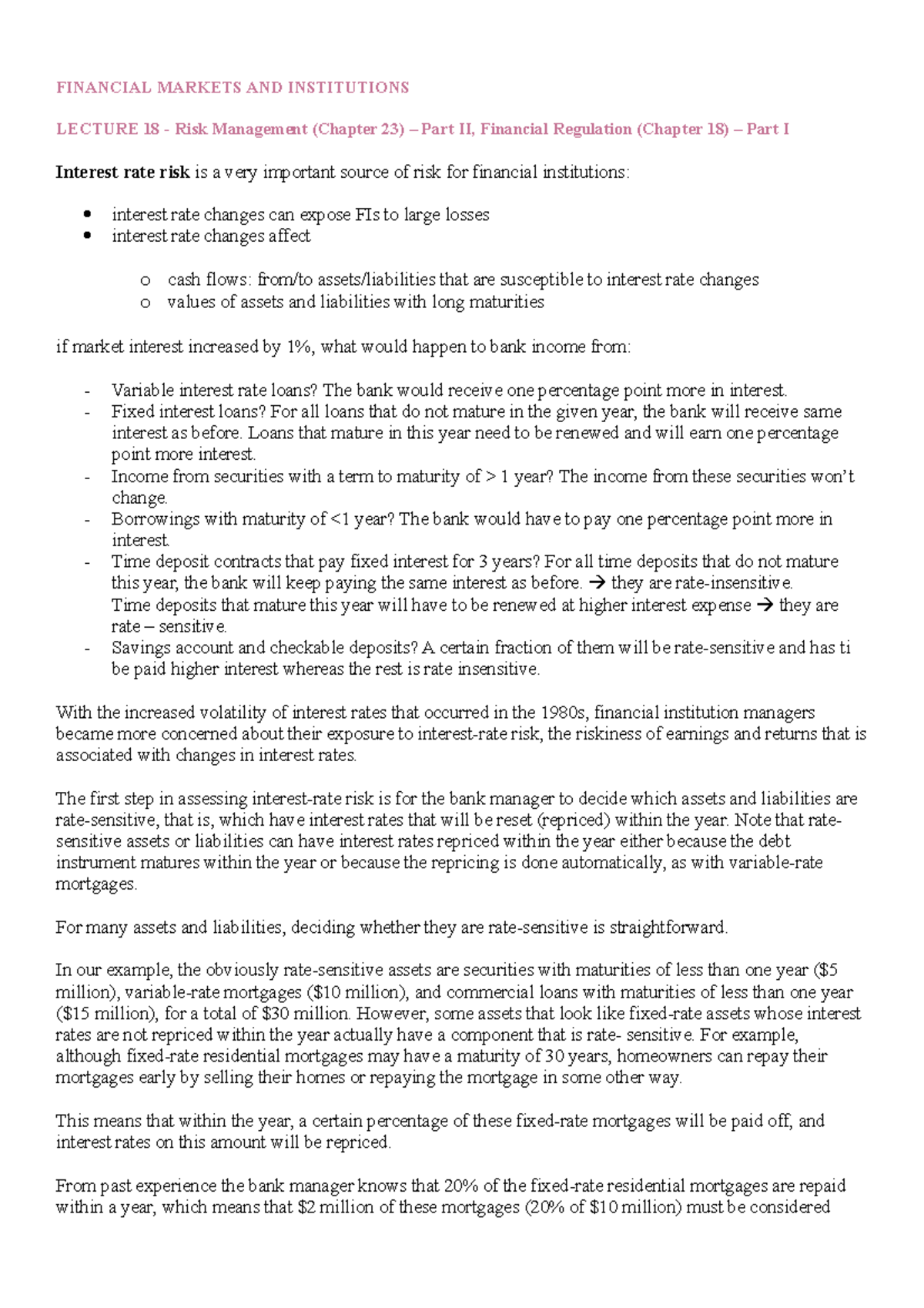 FMI Lecture 18 - Notes from class & slides integrated with book ...