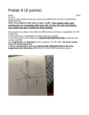 Physics lab report 2 - Name Class Section Laboratory Report 2 (27 ...