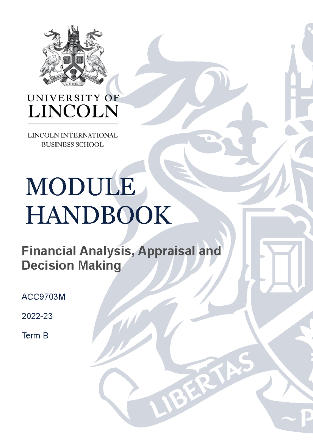 Faadm LIBS Module Handbook 2022 23 ACC9703M Term B - Financial Analysis ...