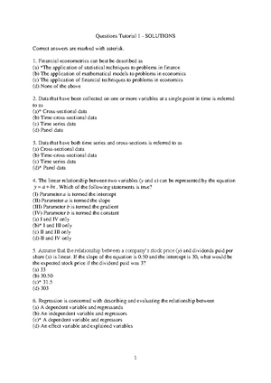 S5 - Seminar 5 - Questions Tutorial 5 - SOLUTIONS Correct answers are ...