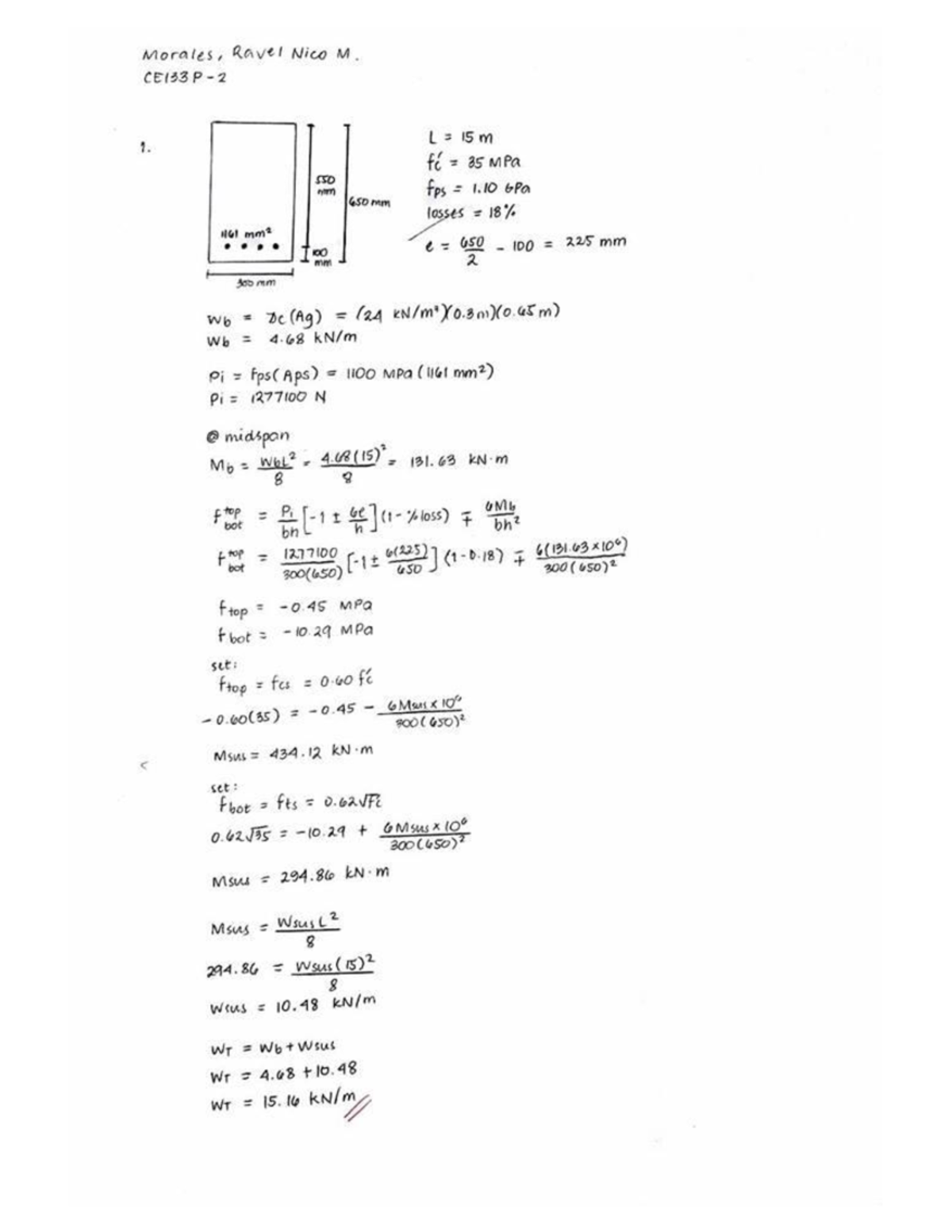 CE133P-2 - Classwork 3 - Concrete Design - Studocu
