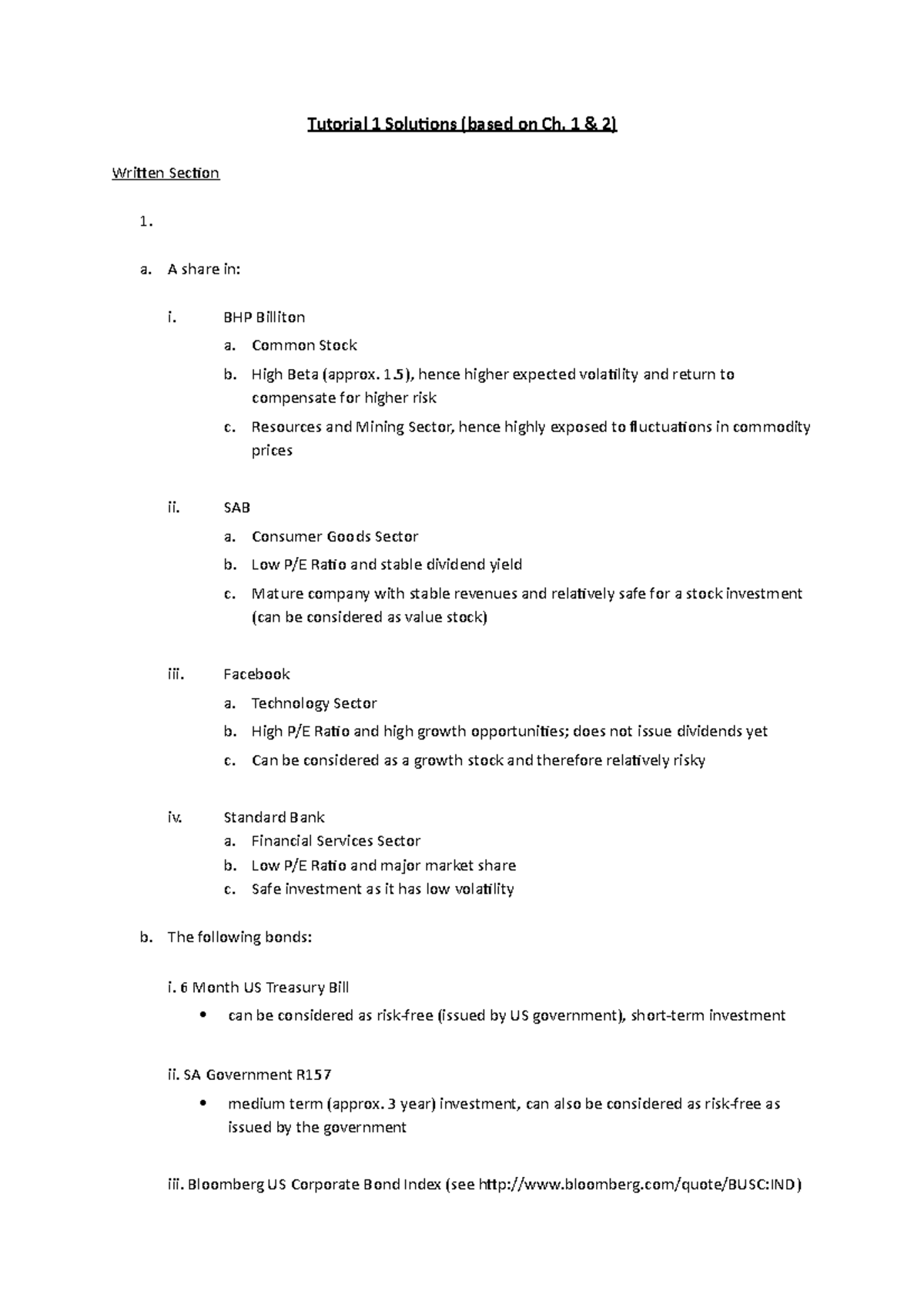 Tutorial 1 Solutions 2020 Ch 1 2 - Tutorial 1 Solutions (based on Ch. 1 ...