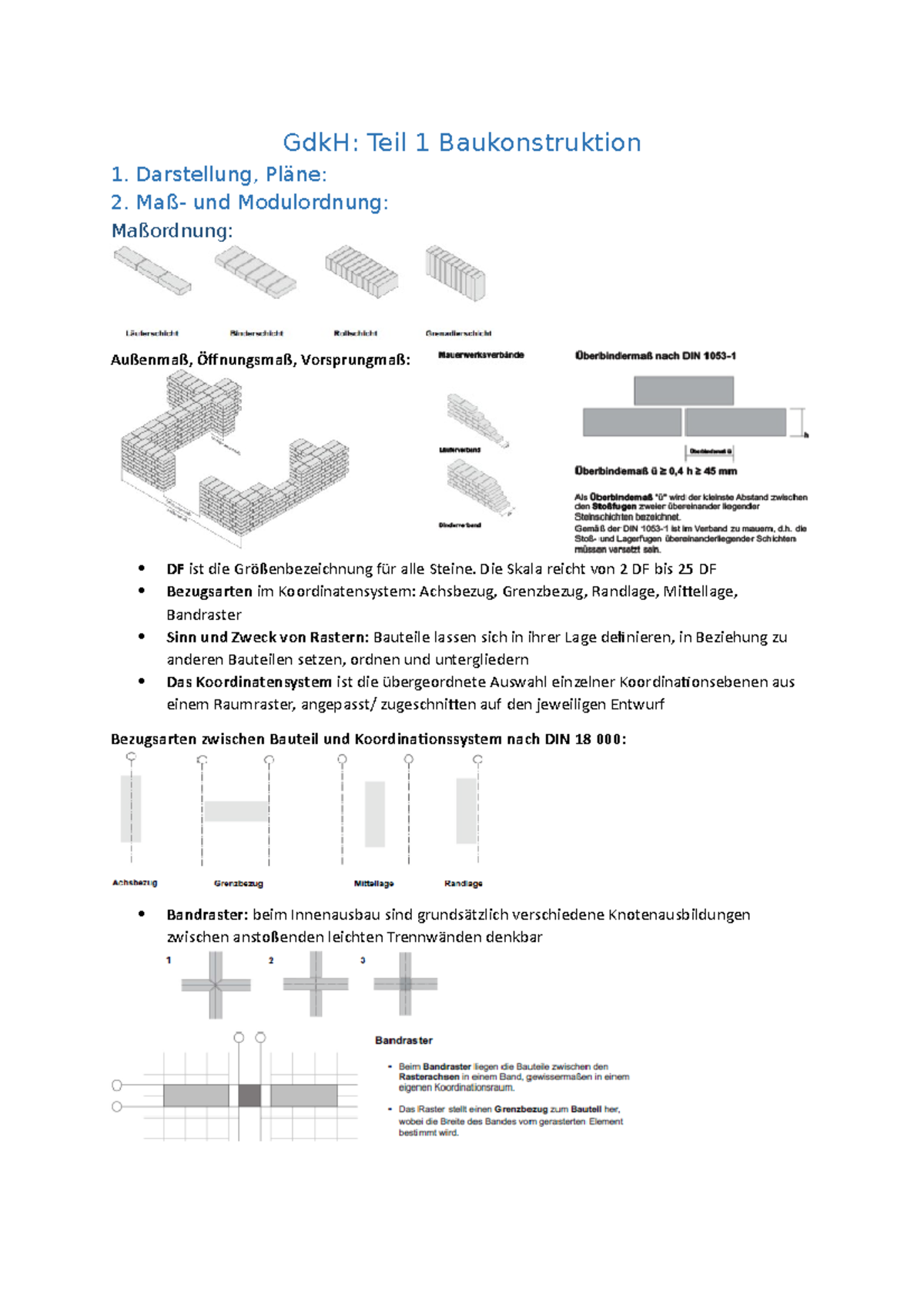 Gdk H Teil 1 Baukonstruktion - Darstellung, Pläne: 2. Maß- und Modulordnung: Maßordnung ...